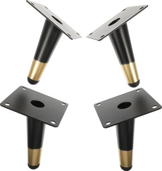 PartyKindom 4 Stück Schwarze Metall Möbelfüße Schräge Sofa Beine aus Robustem Eisen Langlebige Couch und Schrankbeine Belastbare Ersatzmöbelstützen für Wohnzimmer