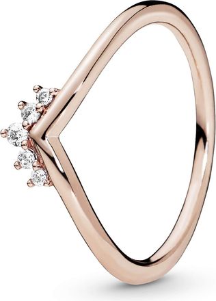 Pandora Diadem-Wishbone Ring in Ros&eacute;gold mit 14 Karat ros&eacute;vergoldete Metalllegierung und Cubic Zirkonia Steinen Timeless Collection, Gr&ouml;&szlig;e 60