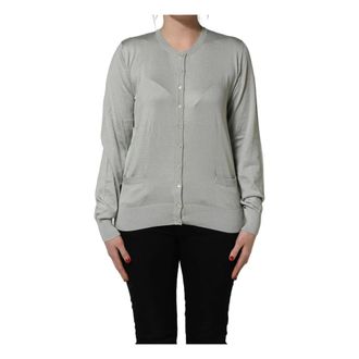 Dolce & Gabbana Lang&auml;rmliger Cardigan mit Rundhalsausschnitt - - Knitwear - Damen - Gr&uuml;n - XS