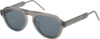 Thom Browne unisex, Accessoires, Gris, Taille: 52 MM Lunettes de soleil aviateur rondes Ues416A