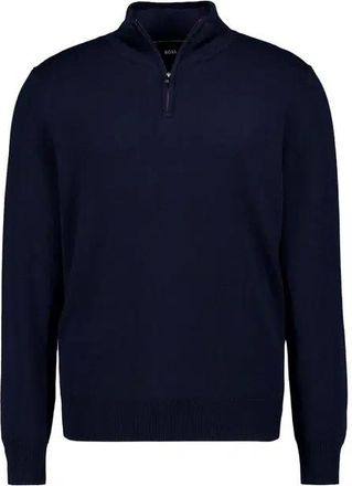 HUGO BOSS Herren Pullover blau unifarben