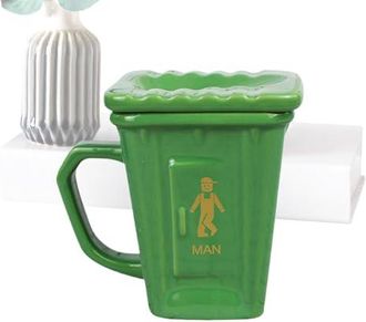 Generico Tasse &agrave; caf&eacute; en c&eacute;ramique - 11,5 x 5,5 x 8,5 cm | Conteneur &agrave; boissons Poubelle - Tasses amusantes avec paille pour femmes et hommes Travail Anniversa