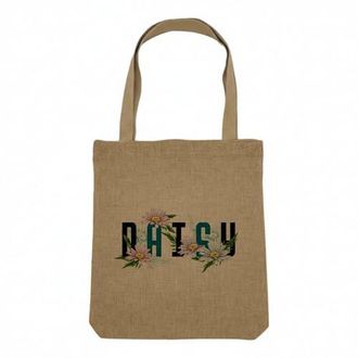 Fabulous Sac Shopping Tote Bag Aspect Lin - Daisy Flowers Minimalist Chic Garden Love - Sac de Courses Toile Epaisse 360g Beige Naturel Cabas Port&eacute; Epaule Soli