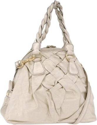 Valentino Sac &agrave; main vintage doccasion - Femme - Pre-owned - Beige - Taille: ONE Size