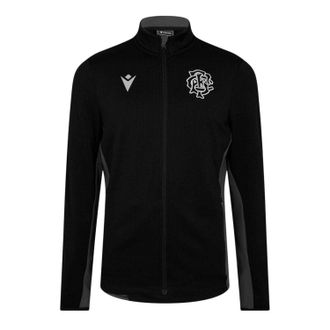 Macron Barbarians 24/25 Trainingsjacke f&uuml;r Herren, Fleece (Schwarz/Wei&szlig;)