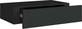 vidaXL Etag&egrave;re &agrave; Tiroir Murale Etag&egrave;re Flottante Etag&egrave;re Suspendue Support Mural Salon Salle de S&eacute;jour Maison Int&eacute;rieur Noir 40x23,5x10 cm MDF