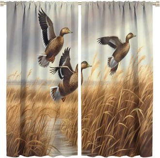 Generic Vorhänge Blickdicht 3D Druck Tierische Ente Druck Verdunkelungsvorhang Für Wohnzimmer Kinderzimmer Fensterdekoration Gardinen Mit Ösen 150X166 cm (B +