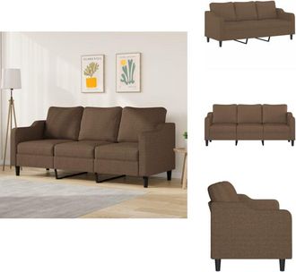 vidaXL 3-Sitzer-Sofa Braun 180 cm Stoff - 3-Sitzer-Sofa - Wohnlandschaft - Ledercouch - Sessel - Couchtisch