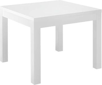Altobuy DEYTON - Table de Repas Carr&eacute;e 100cm Laqu&eacute;e Blanc Brillant