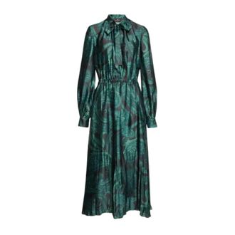 Etro Femme, Robes, Vert, Taille: 40 FR Robe-chemise &agrave; Manches Longues Fronc&eacute;e et Imprim&eacute; Paisley