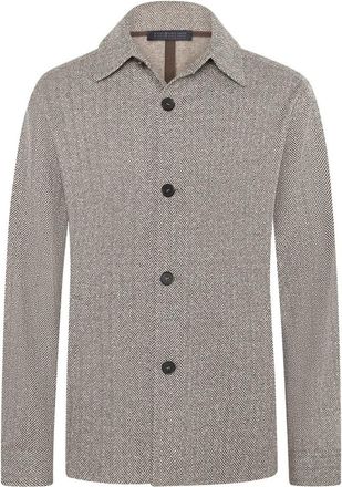 Harris Wharf London Overshirt aus einem Baumwollmix mit Fischgr&auml;tmuster in