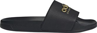 adidas Unisex ADILETTE SHOWER SLIDES, COREBLACK/COREBLACK/MATTEGOLD, 48.5 EU