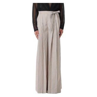 Alberta Ferretti Femme, Pantalons, Beige, Taille: 36 FR Pantalone Popeline Rigato