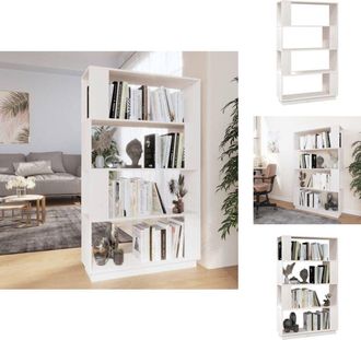 vidaXL B&uuml;cherregal/Raumteiler Wei&szlig; 80x25x132 cm Massivholz Kiefer - Holzregal - Buche - B&uuml;cherregal - Regal Wei&szlig; - Raumteiler
