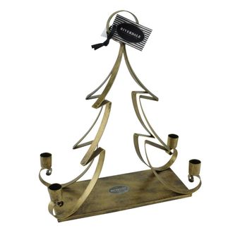 Riverdale Kerzenst&auml;nder Weihnachtsbaum Gold