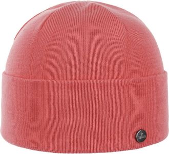 Lierys Giro Baumwollm&uuml;tze mit Umschlag Pull-On Beanie Made in Germany Damen Herren Herbst Winter Koralle One Size
