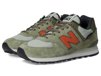 New Balance Unisex-Adult 574 V2 Season Sneaker, Dark Olivine/Infield Clay/Black, 8 Wide Women/6.5 Men
