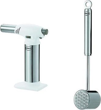 R&ouml;sle Chalumeau de cuisine,acier inoxydable 18/10, 16,5 cm+R&Ouml;SLE Marteau &agrave; Viande-Maillet Professionnel pour Attendrir la Viande+R&Ouml;SLE Roulette &agrave; pizza, cou