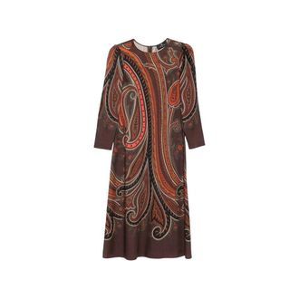 Etro Robe Mi-longue Cachemire - Femme - Robes - Brun - Taille: 38 FR