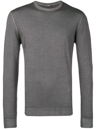 Drumohr pull &agrave; encolure ras du cou - Gris