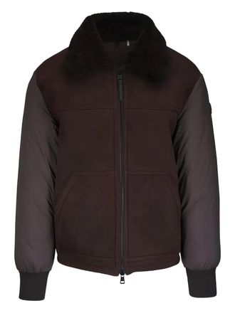 Moncler Jacke mit Shearling-Kragen - Braun