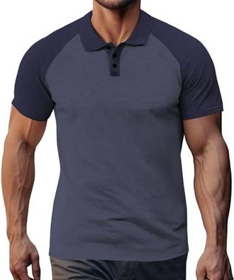 Generic Haut classique &agrave; boutons pour homme, coupe classique, style d&eacute;contract&eacute;, polo vintage, l&eacute;ger et respirant, tunique de vacances, noir fonc&eacute;, XXL