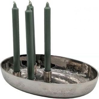 LAMBERT [A] Fiore Kerzenhalter Schale, Nickel, 33 X 22 X 6 cm