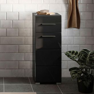 ebuy24 Meuble de salle de bain 30x31x79 cm décor noir brillant - KUEDA