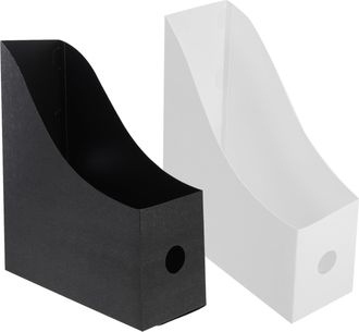 IFUNDOM 2 St&uuml;ck Zeitschriftenhalter aus Polypropylen Multifunktionale Buchablage f&uuml;r Haushalt und B&uuml;ro Tisch Zeitschriftenhalter In Schwarz und Wei&szlig; f&uuml;r Sch&uuml;l