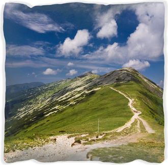 Wallario Dekokissen 40 x 40 cm, Alpenluft, beidseitig Bedruckt, Kuschelkissen mit weicher Plüsch-Oberfläche