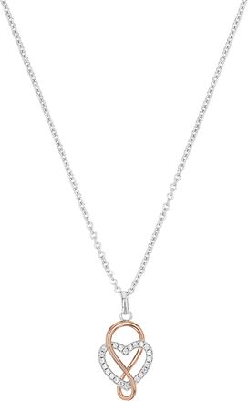 Tom Tailor Tom Tailor Kette mit Anh&auml;nger f&uuml;r Damen, Sterling Silber 925, mit Zirkonia, 42+3 cm, Bicolor, Herz, Geschenkidee, Halsschmuck, Damenschmuck, 2100582