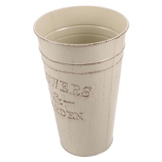 Garneck Blumenkrugvase aus Metall Vintage Eiseneimer 25cm Dekorativer Blumeneimer im Landhausstil f&uuml;r Tisch Garten und Wohnraum