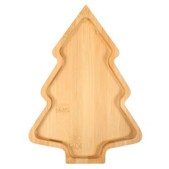 Amosfun Weihnachts-Vorspeisentablett, Weihnachtsbaum-Form, Servierplatte aus Holz, Feiertags-Charcuterie-Brett, Servierplatte f&uuml;r K&auml;se, Dessert (28 x 20 cm)