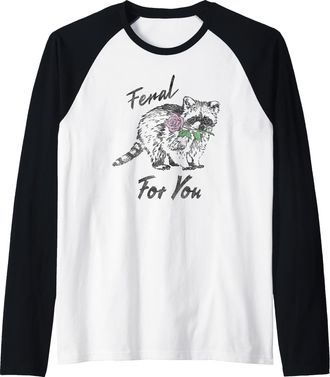 Trendy Apparel Valentines Day Feral for You Rose & Raccoon Raglan