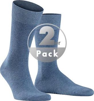 Falke Herren Socken blau Baumwolle unifarben