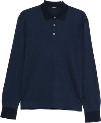 Ermenegildo Zegna Homme, Tops, Bleu, Taille: L Polo en Pur Coton