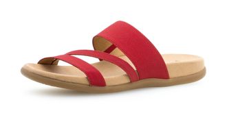 Gabor Pantolette GABOR, Damen, Gr. 39, rot, Textil, Leinenoptik, Schuhe Pantolette, Keilabsatz, Sommerschuh, Schlappen mit atmungsaktivem Lederfutter, Topse