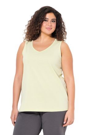 Ulla Popken Damen gro&szlig;e Gr&ouml;&szlig;en &Uuml;bergr&ouml;&szlig;en Plus Size Top, V-Ausschnitt, Classic, &auml;rmellos