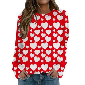 Generic Sweat &agrave; capuche &agrave; manches longues et col rond pour la Saint-Valentin 2026, Rouge, 3XL