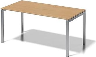Bisley Cito Schreibtisch, 740 mm höhenfixes U-Gestell, Metall, Bc355 Dekor Buche, Gestell Silber, 80 x 160 x 74 cm
