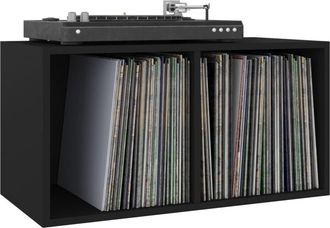 Generic LP-Aufbewahrungsbox, Freistehender Organizer mit Zwei F&auml;chern, Schallplatten-Organizer aus Holzwerkstoff f&uuml;r Wohnzimmer und Heimb&uuml;ro-Dekoration (Schwa
