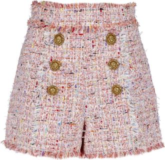 Balmain Tweed Button Shorts