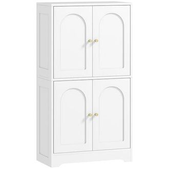 HOMCOM Buffet Cuisine, Meuble Cuisine Rangement, Meuble de Rangement, vaisselier Moderne avec 4 Portes cintr&eacute;es et 2 &eacute;tag&egrave;res r&eacute;glables, pour Salle &agrave; Manger,