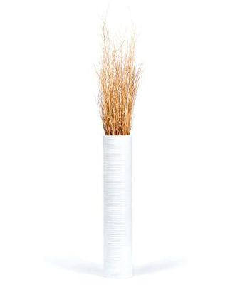 Leewadee Leewadee Grand Vase A Poser Au Sol pour Branches D&eacute;coratives De Pampa, Vase en Bois De Manguier, 65 cm, Blanc
