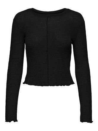 Only Damen Onldima L/S Stitch Box JRS Top, Black/Detail:Stitch (Black), Large