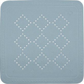 Spirella Duschmatte aus PVC-Schaum Modell Alaska - rutschfeste Badematte mit Saugn&auml;pfen + Anti-Schimmel-Abflussl&ouml;cher - 55 x 55 cm - Hellgrau - Badaccessoires
