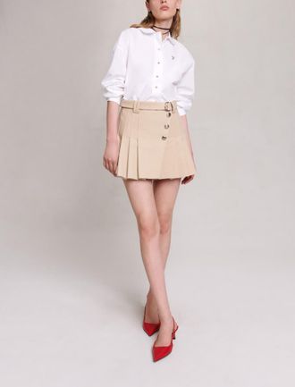 Maje Kurzer Faltenrock - Beige - Gr&ouml;&szlig;e 38 - Maje