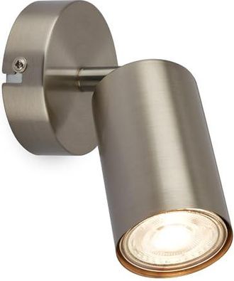 Briloner Applique Int&eacute;rieure Orientable, Douille GU10, Max. 9 W, Lampe de Lecture, Salon, Cuisine, Couloir, Chambre &agrave; Coucher, 8x15,5 cm, Nickel Mat, Argent