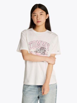 Tommy Jeans T-Shirt TJW RLX TONAL TROPICS TEE mit grafischem Muster