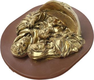 SOLUSTRE Weihwasserbecken Heilige Familie Wanddeko aus Harz 20,2x17,3x6cm Wandh&auml;ngend Katholisches Geschenk zur Erstkommunion und Weihnachten